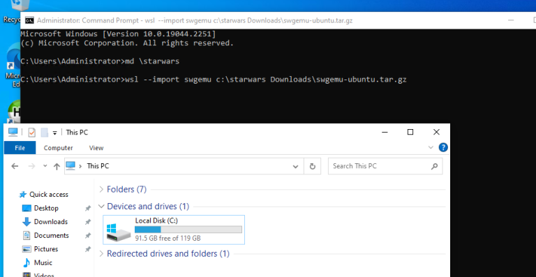 Running the SWGEMU server on WSL | Virtually Fun