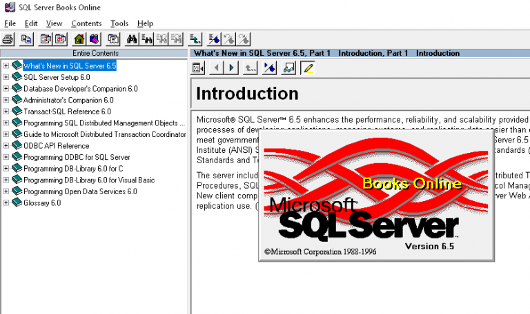 Reading older SQL Server 6.5 books online | Virtually Fun