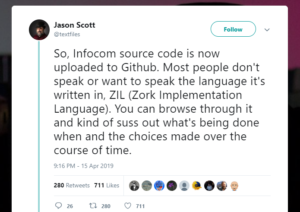 So the Infocom source code base was just ‘released’. | Virtually Fun