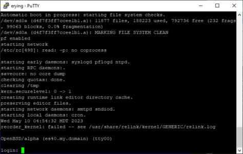 OpenBSD 7.3 on the es40 Dec Alpha emulator! | Virtually Fun