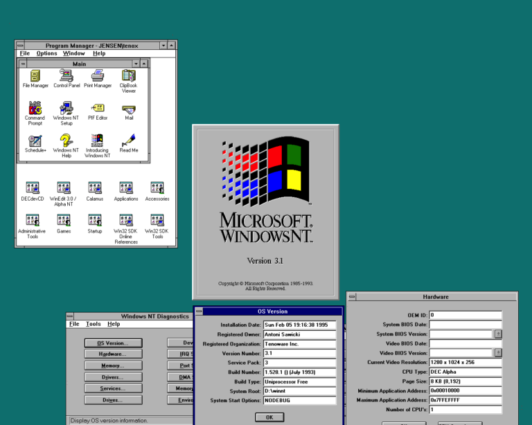 Windows NT 3.1 on DEC Alpha AXP | Virtually Fun