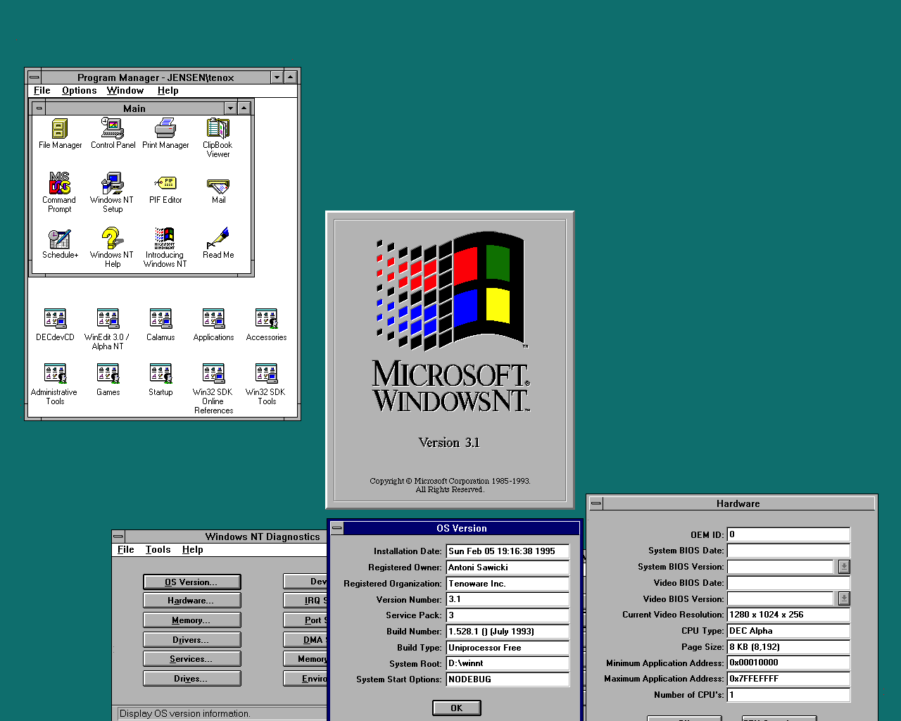 Windows NT 3.1 on DEC Alpha AXP | Virtually Fun