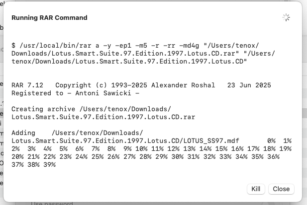 MacOS RAR via Finder Quick Actions Extension | Virtually Fun